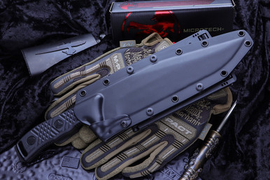 Microtech Arbiter Fixed Blade Knife 8.5" Black 104-1DLC