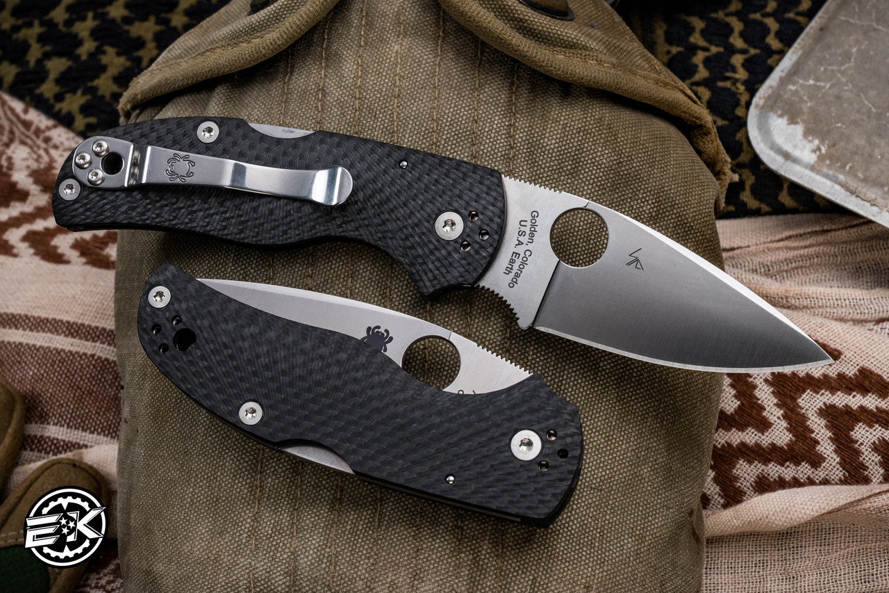 Spyderco Native 5 Folding Knife Fluted Carbon Fiber 3" S90V Satin C41CFFP5