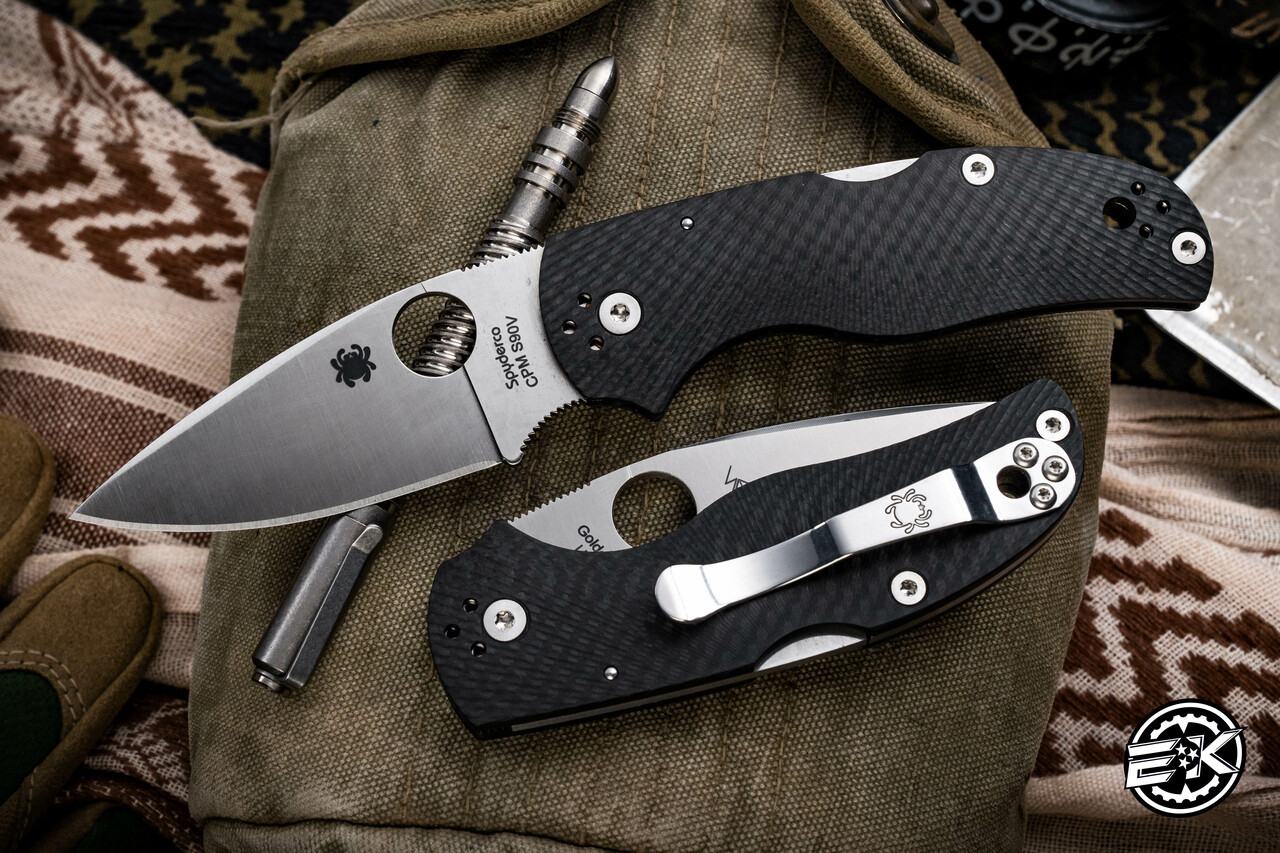 Spyderco Native 5 Folding Knife Fluted Carbon Fiber 3" S90V Satin C41CFFP5