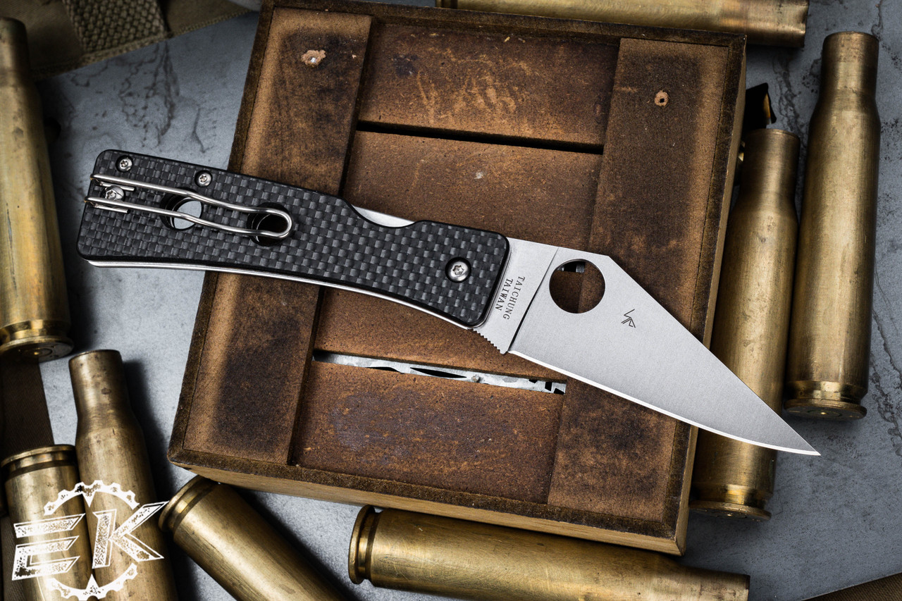 Spyderco Watu Compression lock Knife Carbon Fiber 3.25"Satin C251CFP