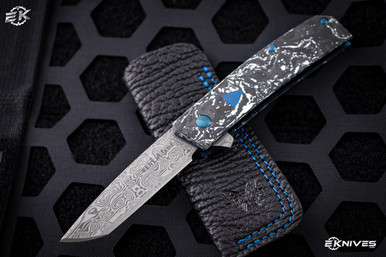 Benchmade Oeser "Tengu" Marble Carbon Fiber Flipper Knife 2.8" Tanto ...