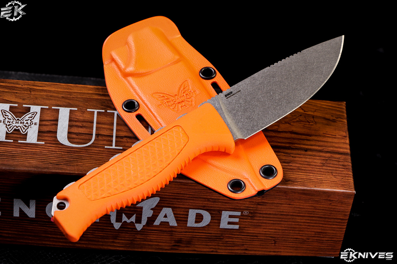 Benchmade Hunt Steep Country Fixed Blade Knife Orange Santoprene 3.54 ...