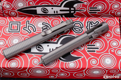 D Rocket Designs Oval Shorty Bolt Action Pen Titanium 3.8"