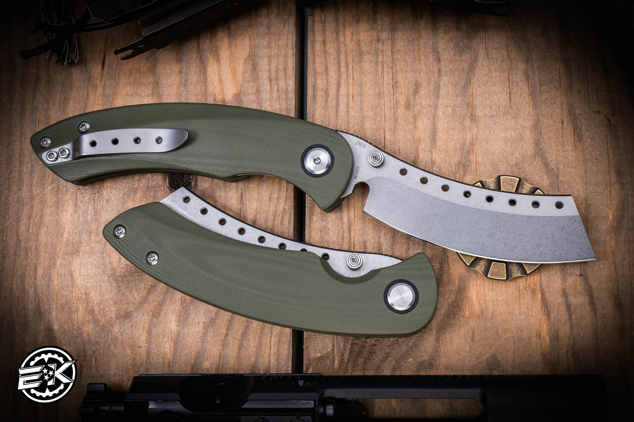 Red Horse Knife Works Hell Razor P OD Green G10 Knife 3.6" Cleaver ...