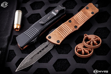 Microtech Troodon Copper OTF Automatic D/E 3" Damascus 138-16CPS