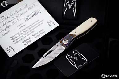Kurt Merriken "Karma" Full Dress Ivory Micarta, Black Timascus 3.3 ...