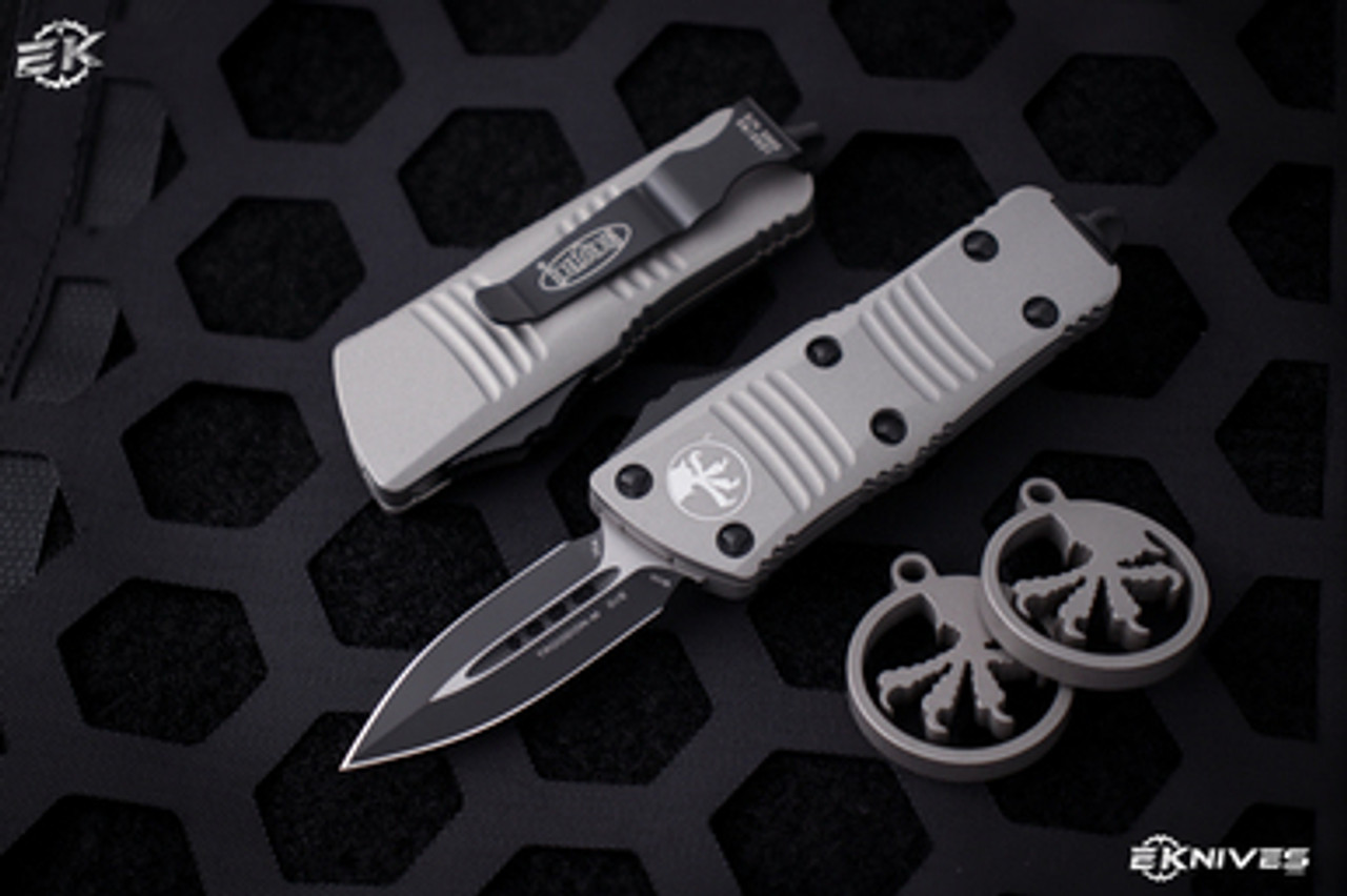 Microtech Troodon Mini Otf Automatic Titanium Grey Cali Legal Knife 1