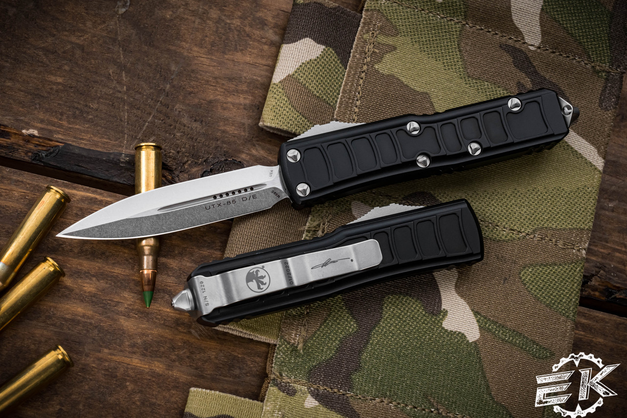 Microtech Utx 85 Ii Stepside Otf Automatic Knife Black 3 Dagger
