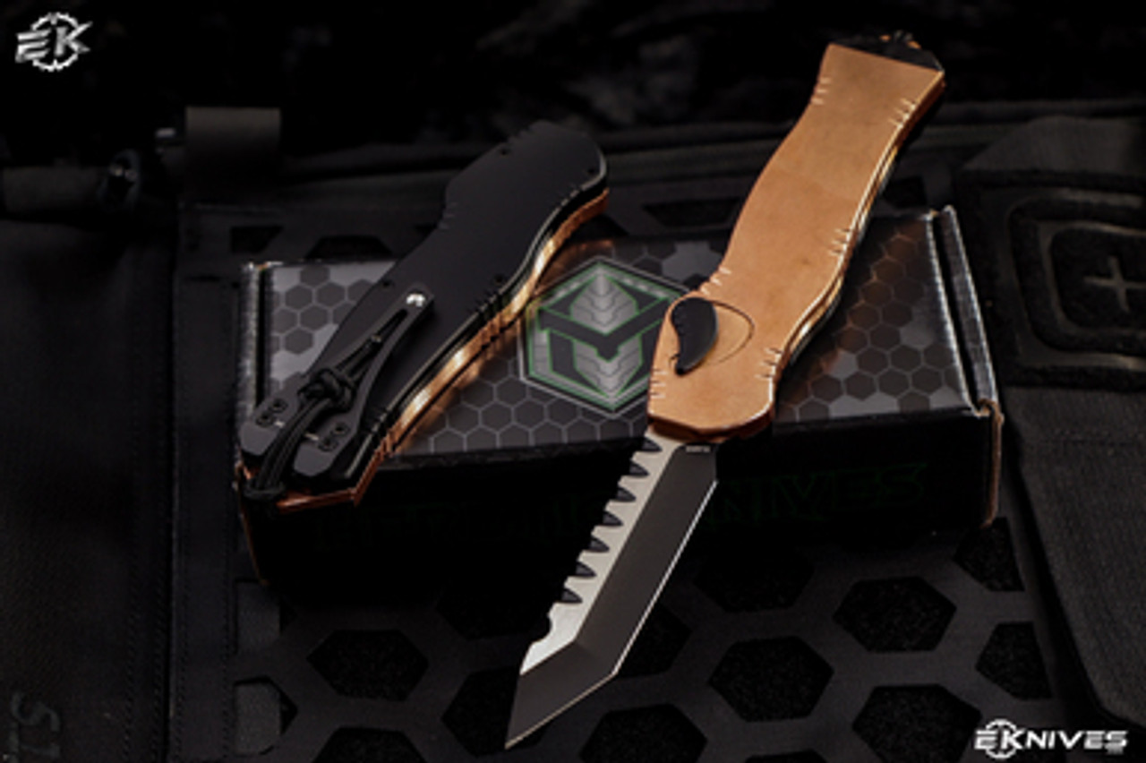 Heretic Knives Hydra Single Action Copper Otf Knife 36 Tanto Black