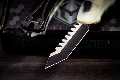 Heretic Knives Hydra Single-Action Jade G10 OTF Knife 3.6" Tanto ...