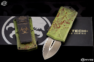 Microtech Exocet Outbreak OTF Knife 1.9" Serrated Dagger 157-3OBS