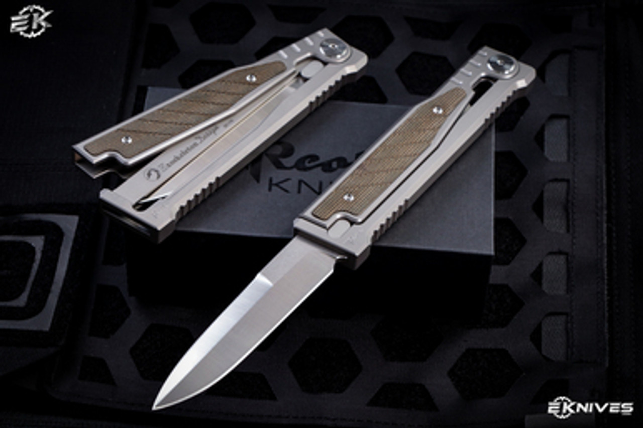 Reate Exo Gravity Knife Titaniumgreen Micarta 375 Double Edge