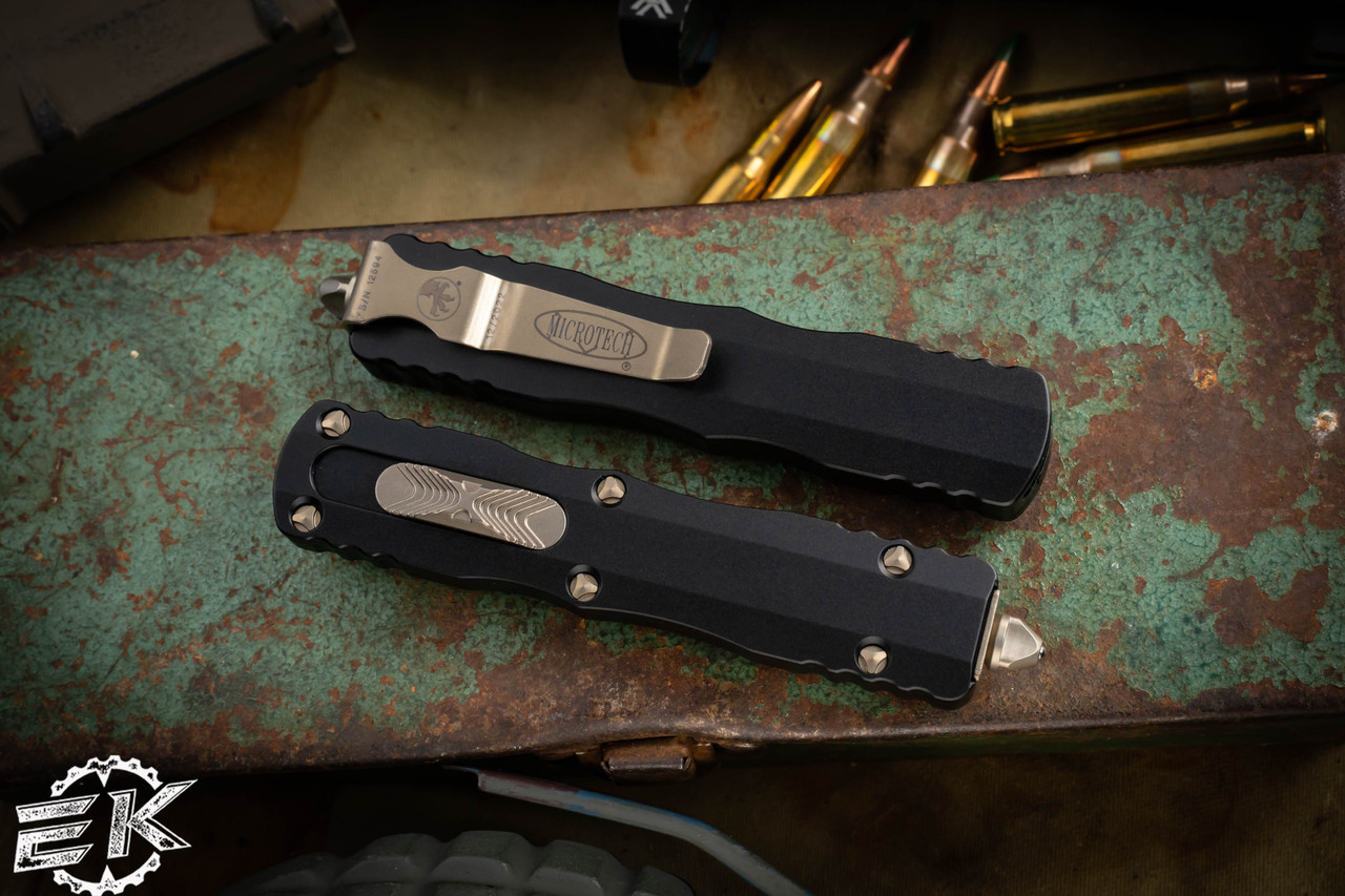 Microtech Dirac Otf Automatic Knife Black 3 Dagger Bronze 225 13
