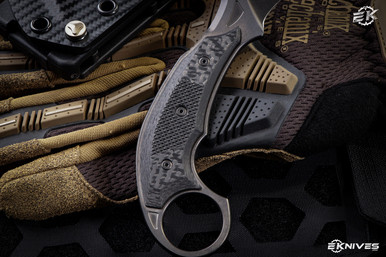 Microtech/Bastinelli ICONIC Carbon Fiber Inlay Karambit Fixed Blade DLC