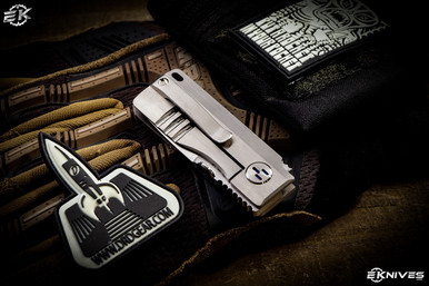 D Rocket Designs Custom Wyvern Flipper Titanium Integral Knife 2" Satin
