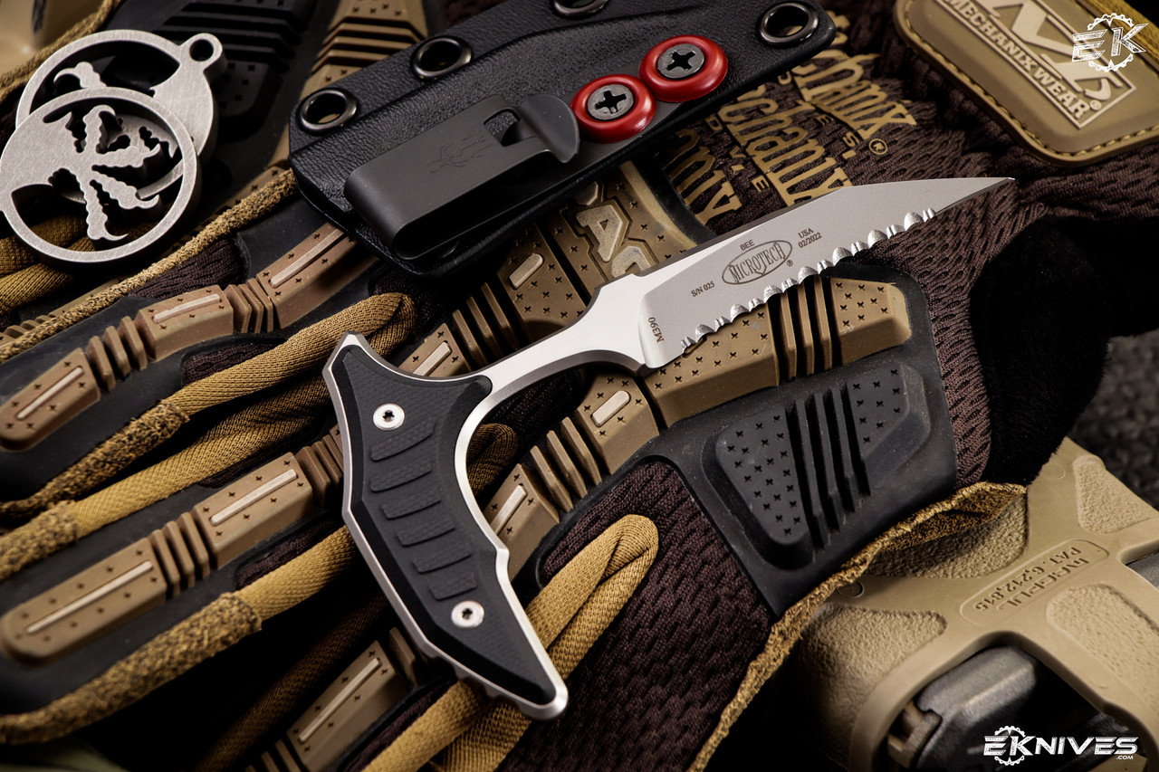 Microtech Bastinelli "Bee" Push Dagger Knife Black G10 2.5" Bead Blast ...