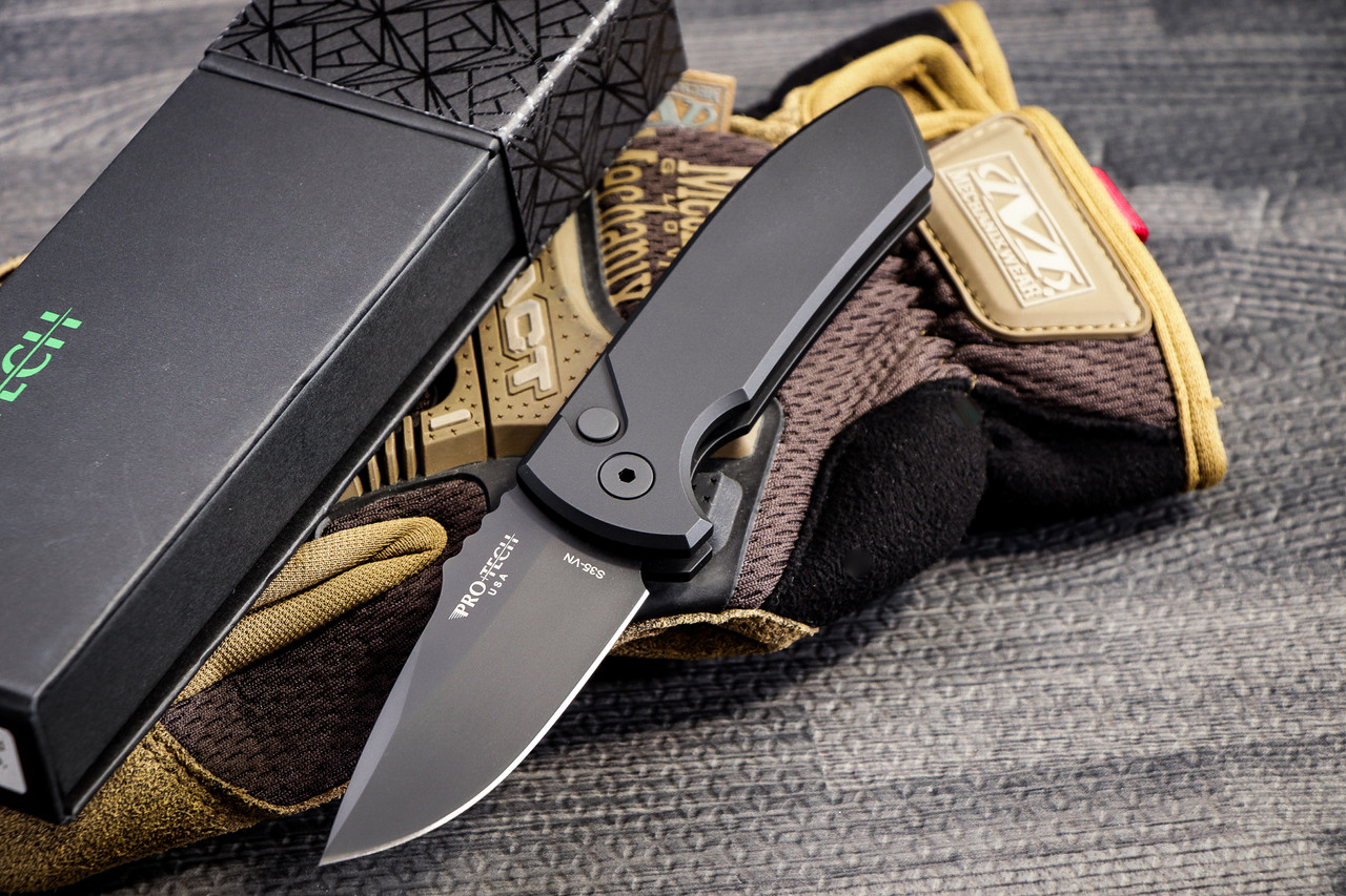 Protech Sbr Short Bladed Rockeye Automatic Knife Black 25 S35vn Black