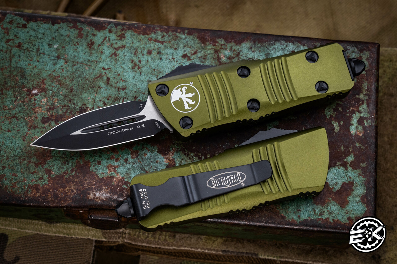 Microtech Troodon Mini Otf Automatic Cali Legal Knife Od Green 19