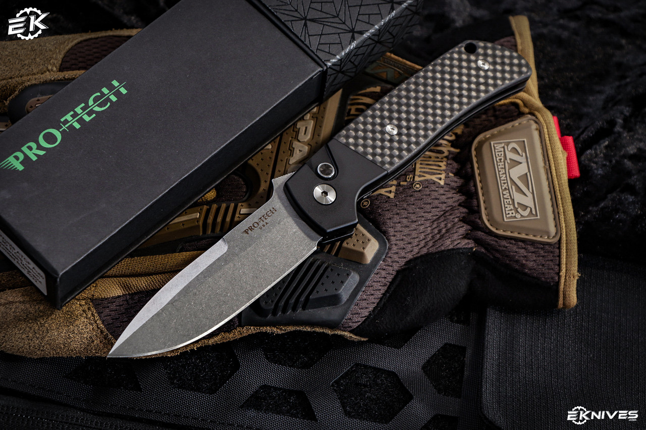 Protech Terzuola Atcf Automatic Knife Black Carbon Fiber 35 Magnacut