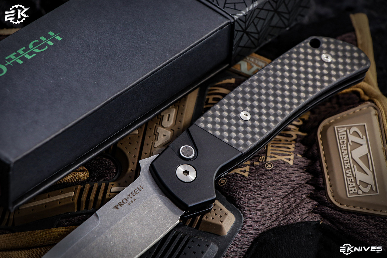 Protech Terzuola Atcf Automatic Knife Black Carbon Fiber 35 Magnacut