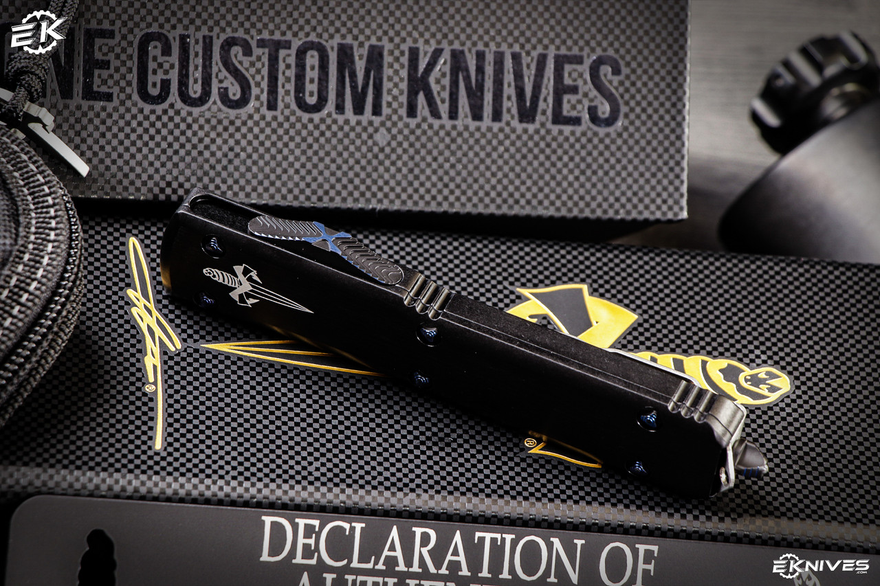 Marfione Custom Ultratech OTF Automatic Knife Blue Accents 3.4" Mirror ...