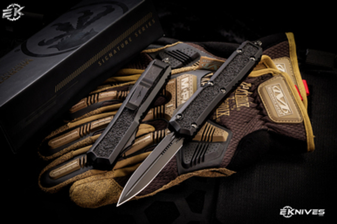 Microtech Makora Shadow Otf Automatic Knife Black 325 Dlc Dagger 206