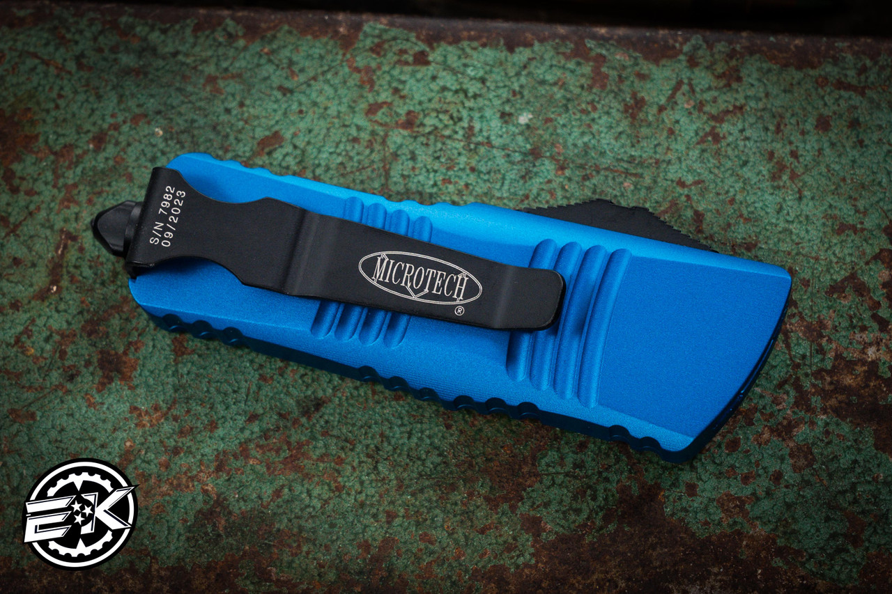 Microtech Mini Troodon OTF Automatic Knife Blue 1.9" Cali-Legal Dagger ...