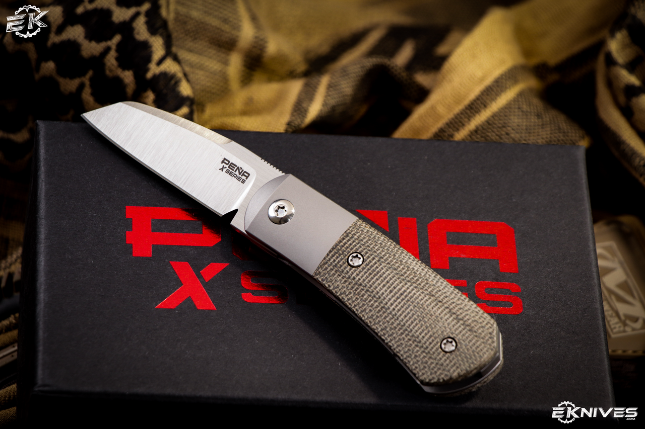 Enrique Pena X-Series Micro Apache Front Flipper Knife Green Canvas ...