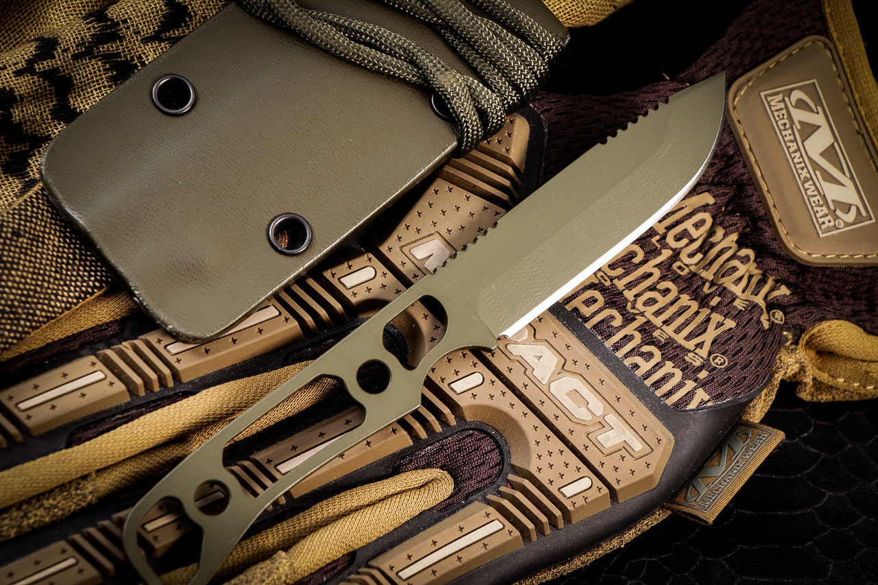 Hawk Creek Armory "Savage Lite" Skeletonized Fixed Blade OD Green ...