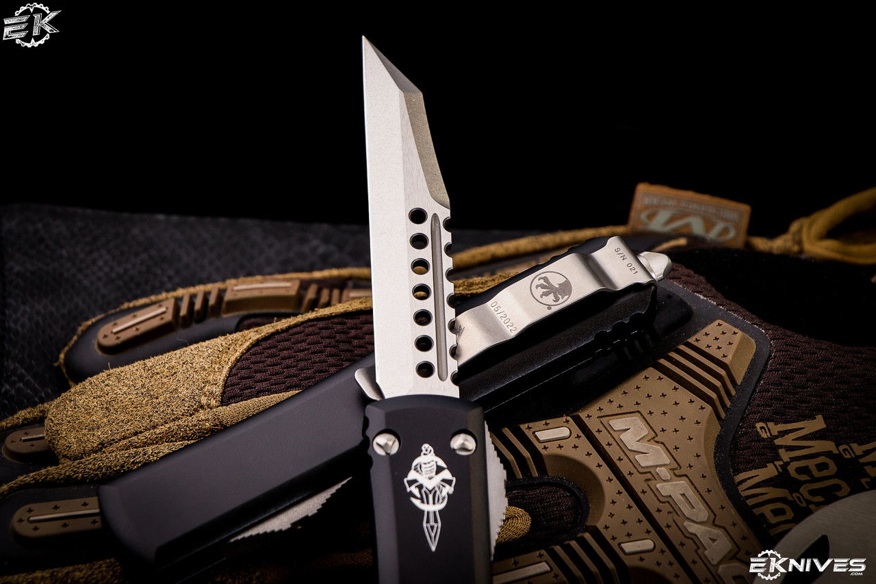 Microtech Ultratech Warhound OTF Automatic Knife 3.4" Stonewash 119W-10S