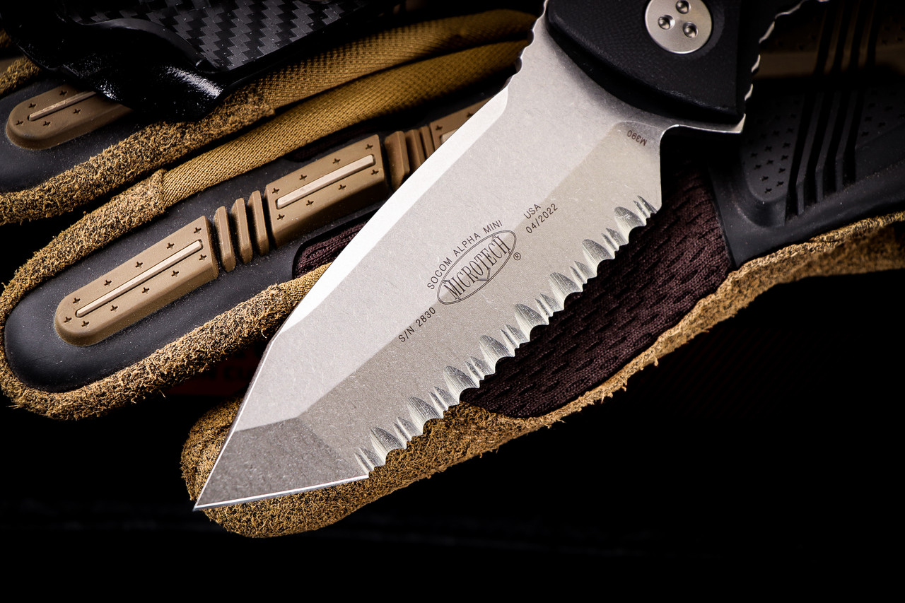 Microtech Socom Alpha Mini Fixed Blade Knife Black G10 3.75" Tanto ...