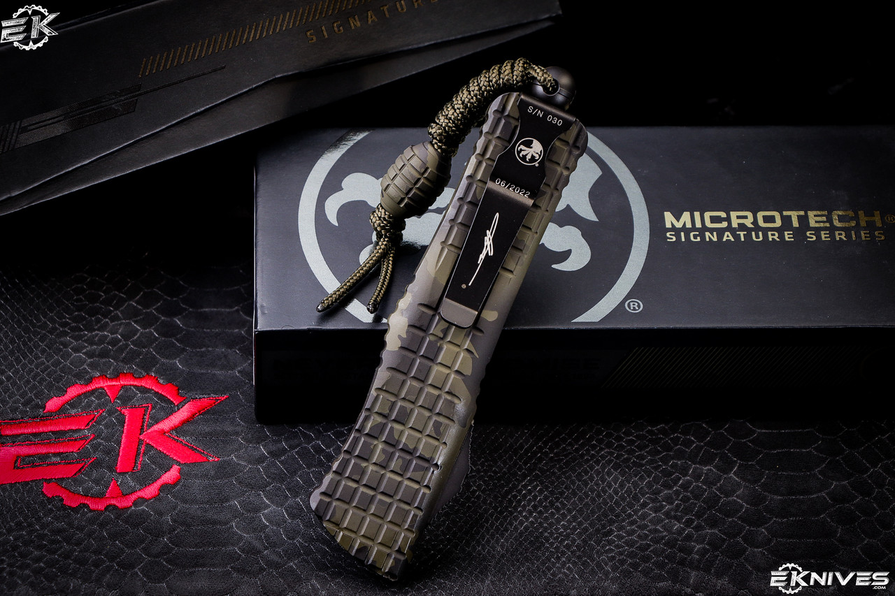 Microtech Combat Troodon Delta Frag OD Green Camo 3.8" OD Camo Dagger ...