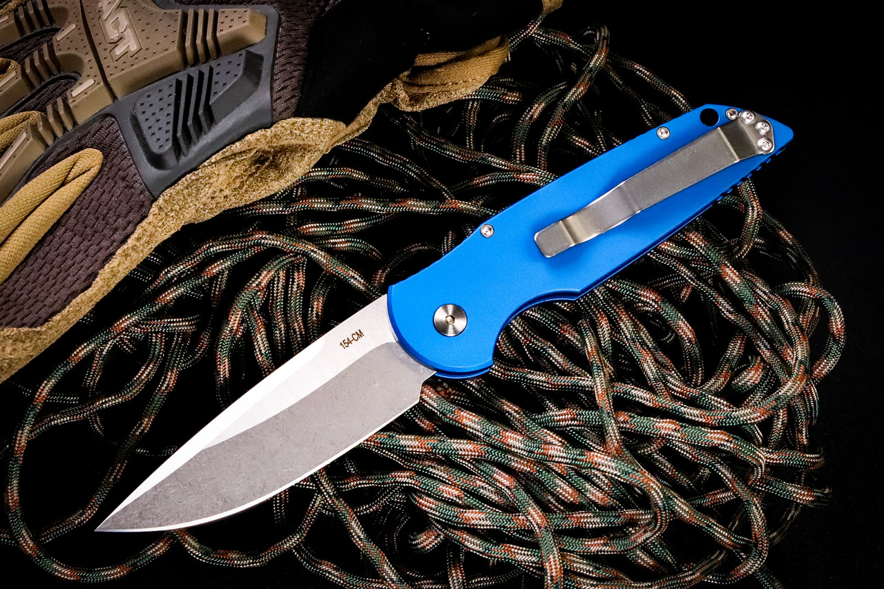 Protech Tr 3 Tactical Response Left Hand Automatic Folding Knife Blue 3