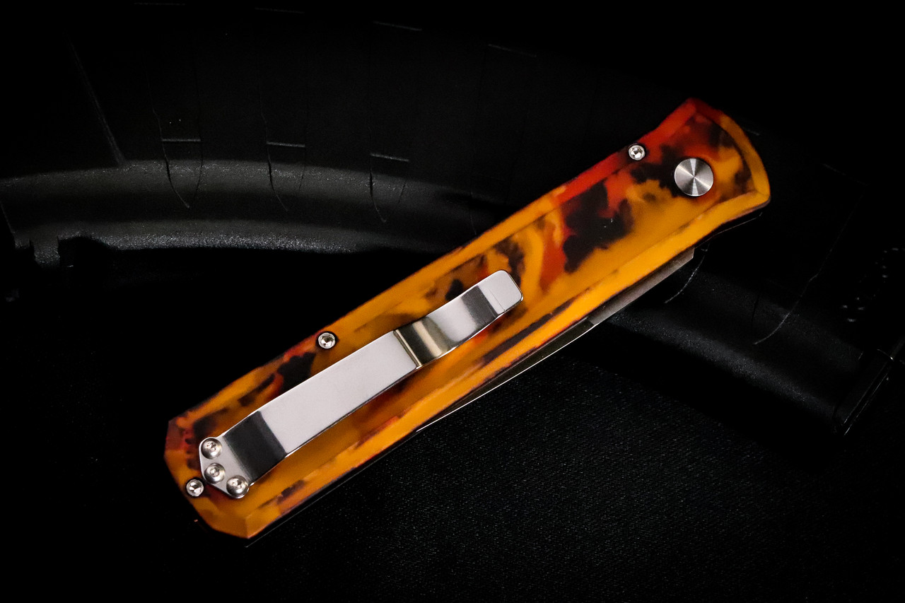 Protech Custom Godfather Del Fuego Automatic Folding Knife 4 Satin