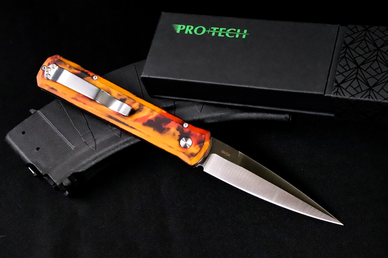 Protech Custom Godfather Del Fuego Automatic Folding Knife 4 Satin