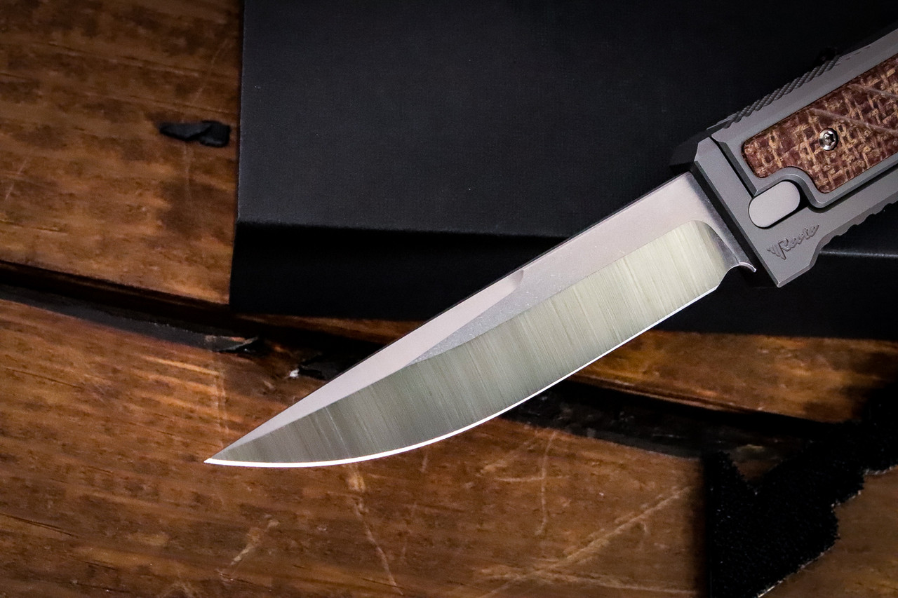 Reate Exo Gravity Knife Titaniumburlap Brown Micarta 375 Drop Point