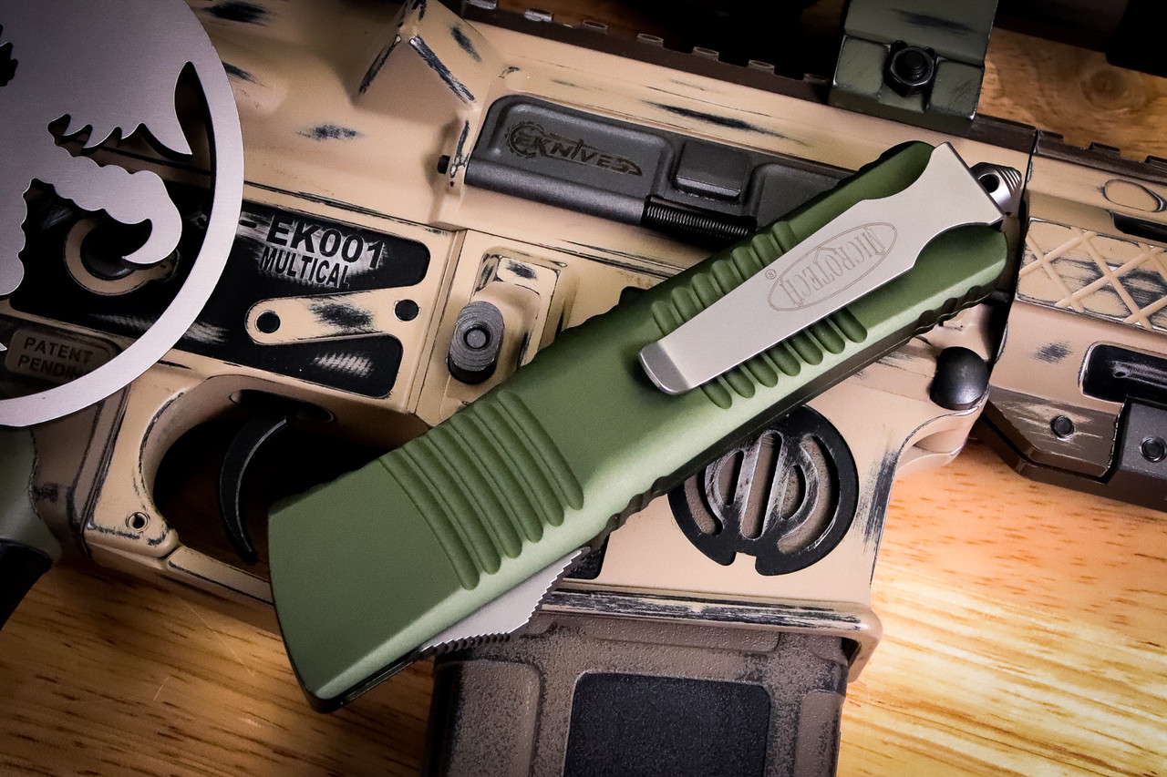 Microtech Combat Troodon Otf Automatic Knife Od Green 38 Dagger Satin
