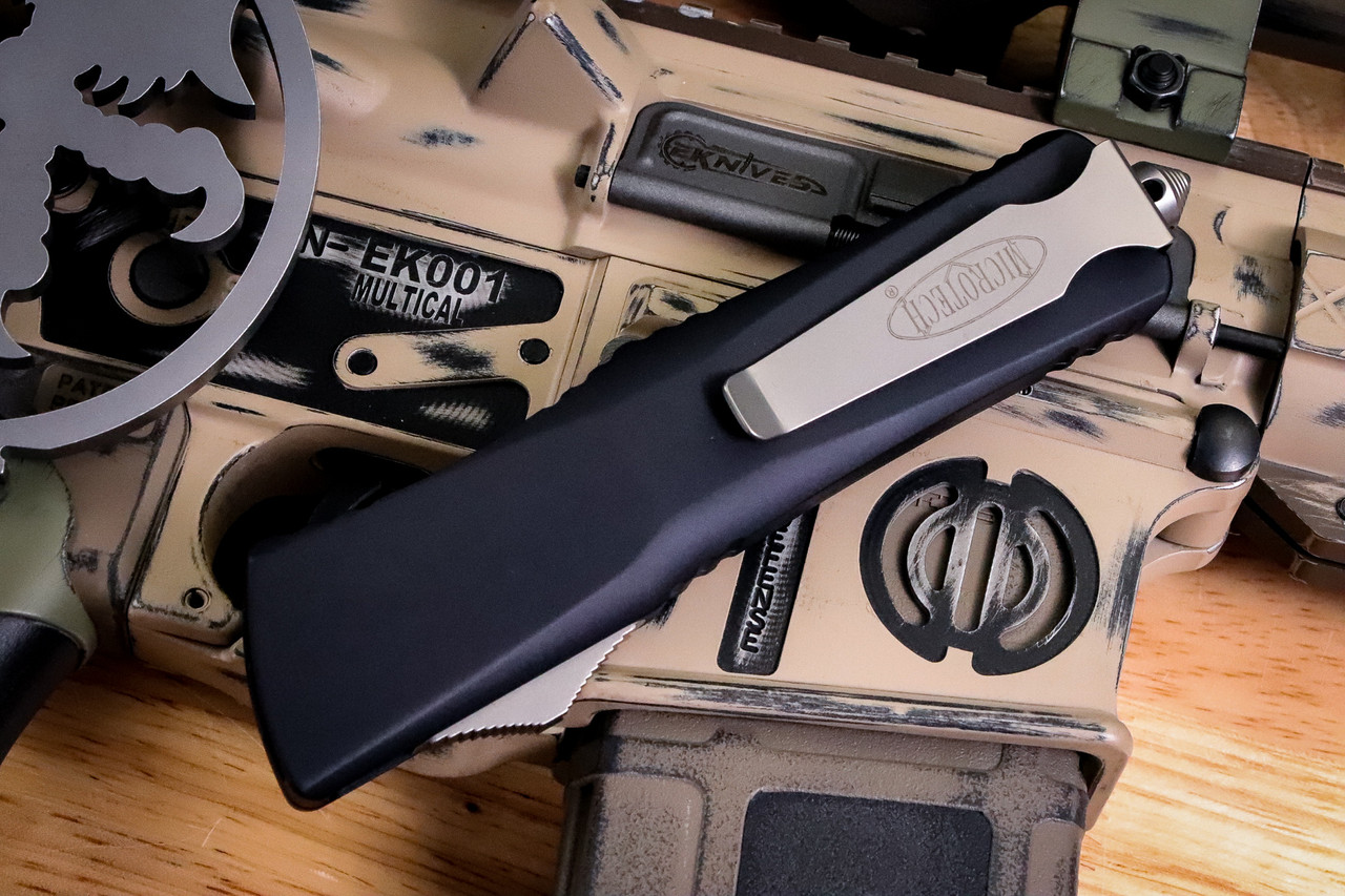 Microtech Combat Troodon Smooth Handle Otf Automatic Knife 38