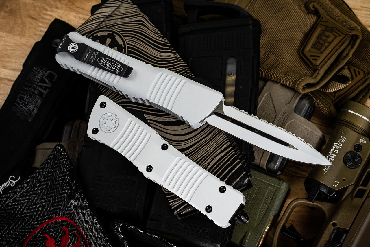 Microtech Combat Troodon StormTrooper Deep Engraved OTF Knife 3.4 ...