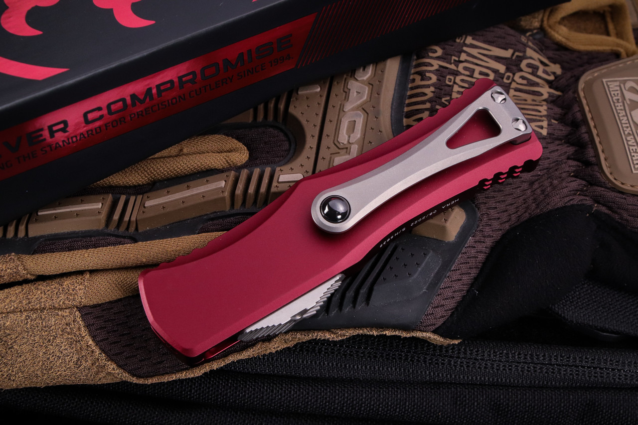 Microtech Hera Otf Automatic Knife Merlot Red 3 Dagger Satin 702 4mr