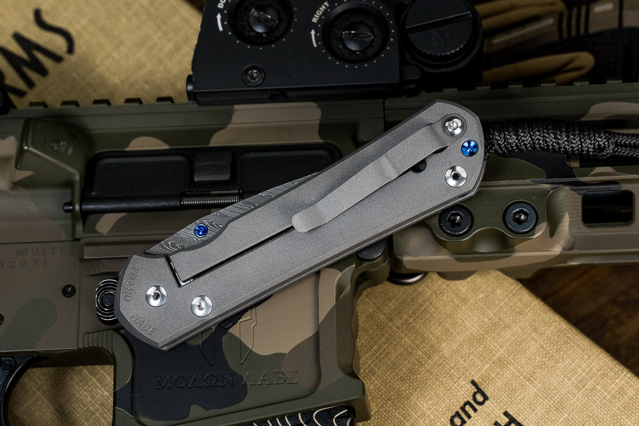 Chris Reeve Knives Large Sebenza 31 Titanium 3.6" Boomerang Damascus ...