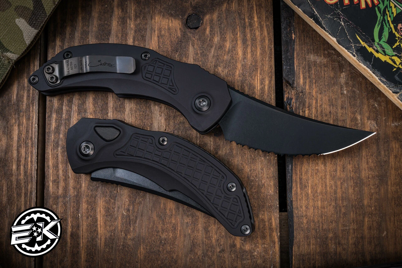 Microtech/Bastinelli Brachial Automatic Folding Knife DLC Shadow 3.5 ...