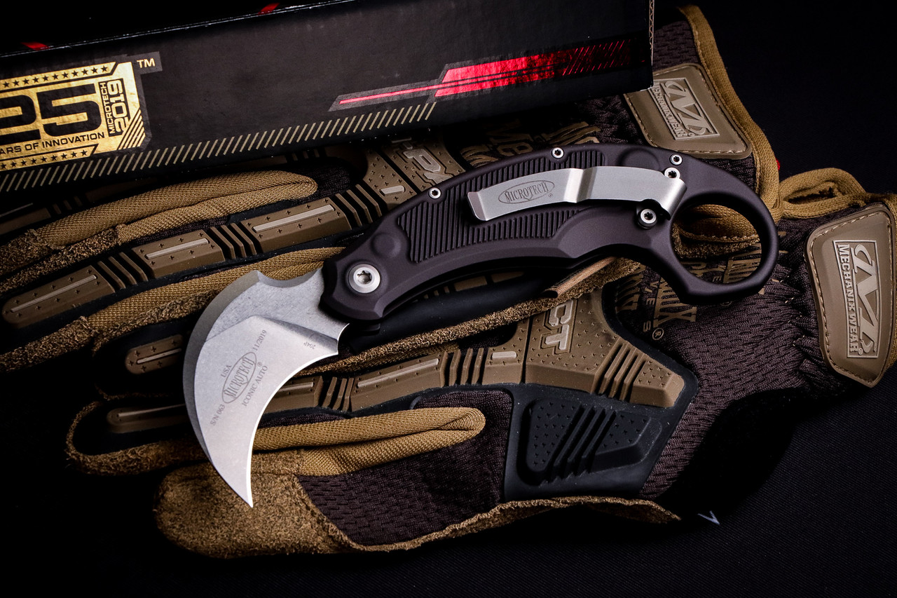 Microtech/Bastinelli ICONIC (No Safety) Automatic Folding Karambit ...