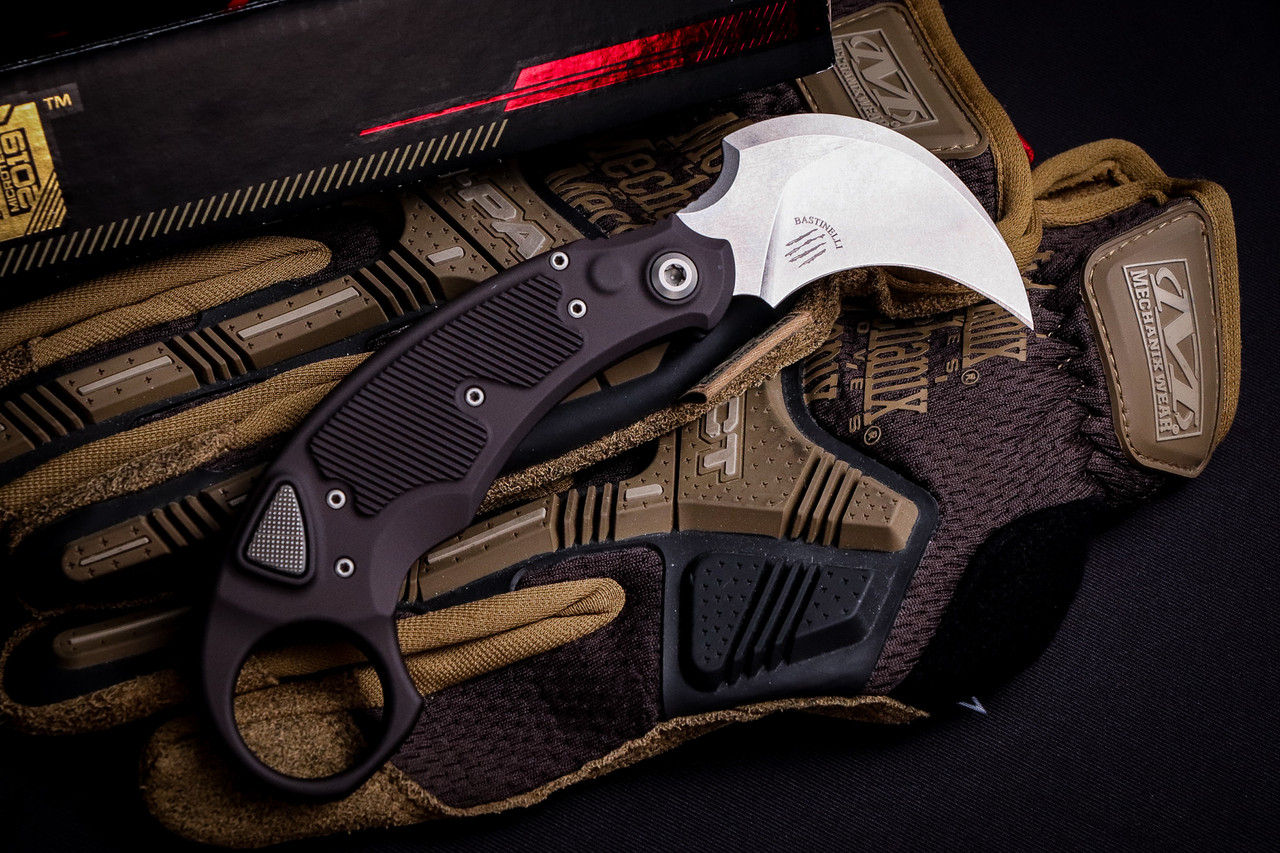 Microtech/Bastinelli ICONIC (No Safety) Automatic Folding Karambit ...