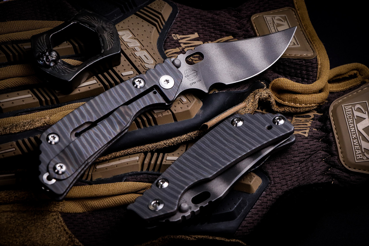 Mick Strider Knives PT Persian Flame Anodized Folding Knife Titanium 2. ...