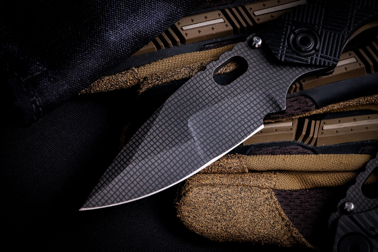 Mick Strider MSC Custom SnG G10/Flame Titanium 3.5" Grid Pattern ...