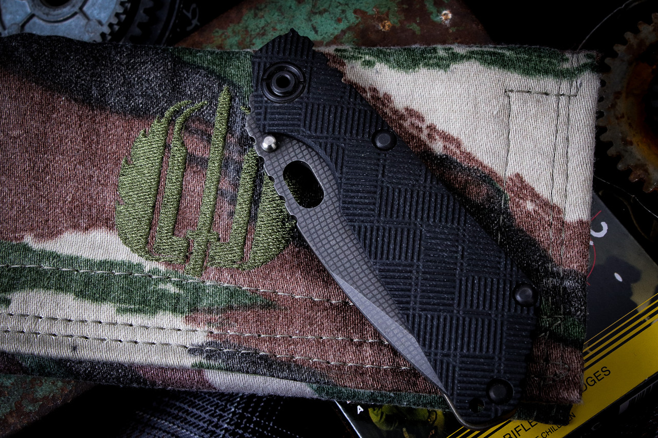 Mick Strider MSC Custom SnG G10/Flame Titanium 3.5" Serrated Grid ...
