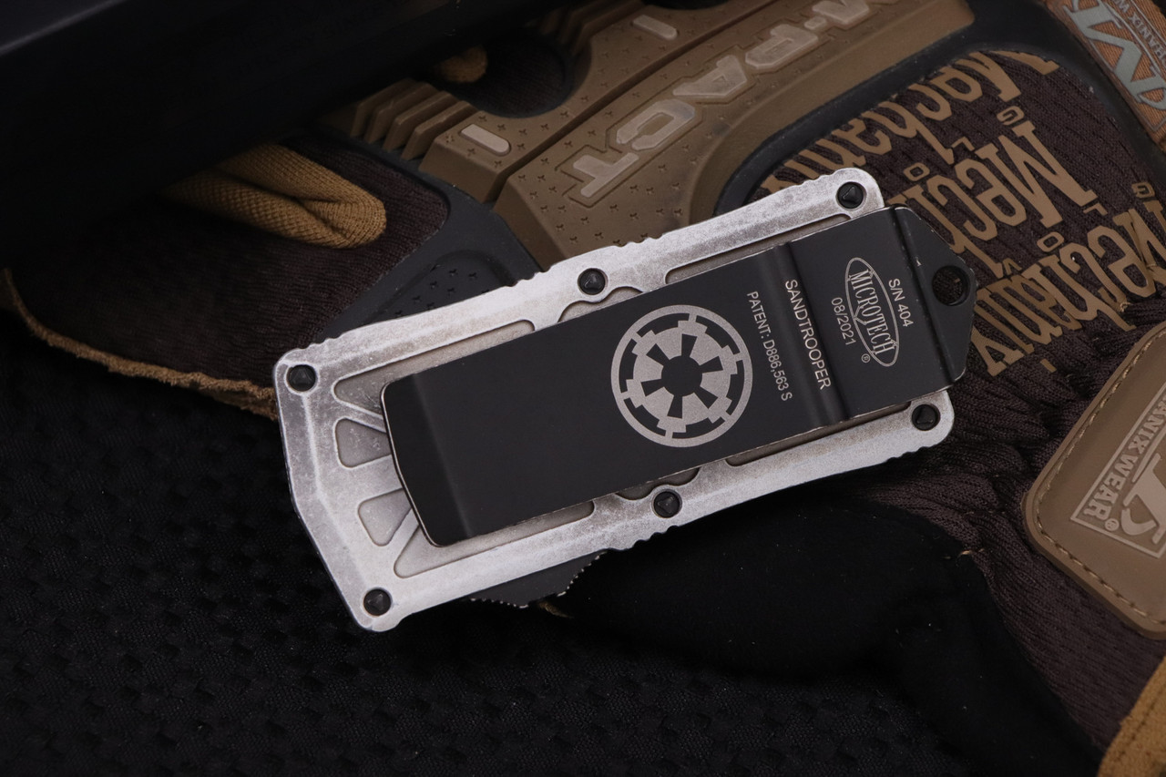 Microtech Sandtrooper Exocet Money Clip OTF Knife 1.9" White Distressed ...