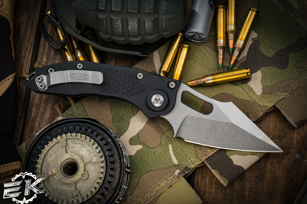 Microtech/Borka Blades "Stitch" Automatic Folding Knife 3.75" Stonewash ...