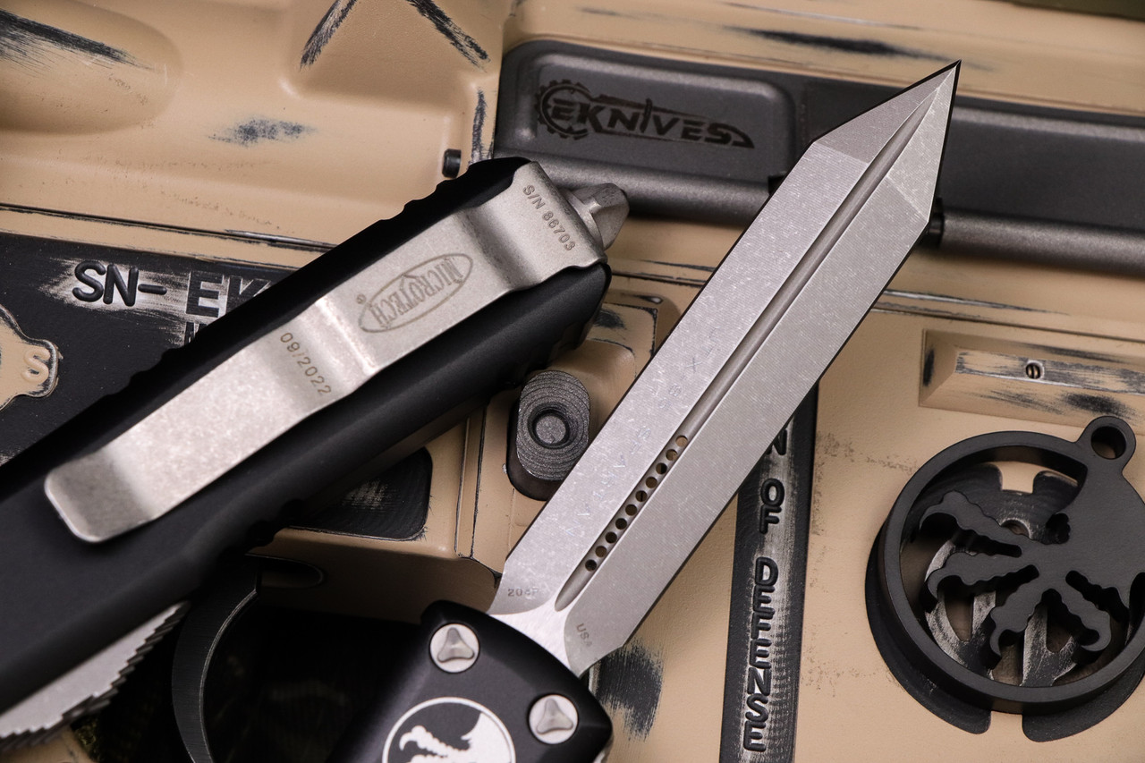 Microtech Utx 85 Spartan Otf Automatic Knife 3 Stonewash 230 10ap